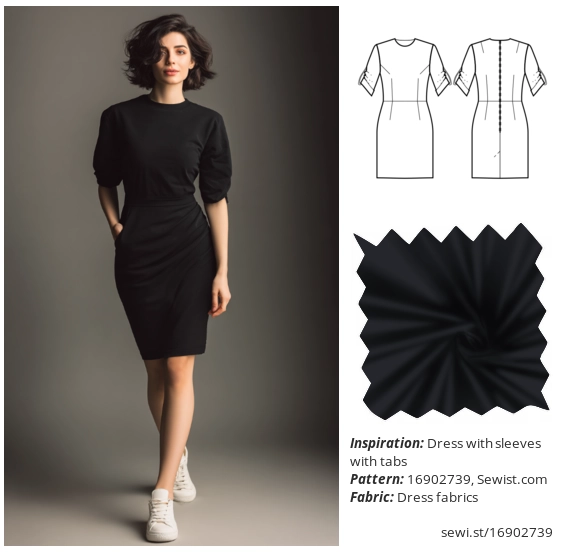 Dress with sleeves with tabs Women Clothing Dress Sewing Pattern Sewist