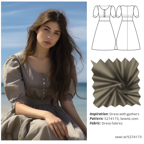 Dress with gathers Women Clothing Dress Sewing Pattern Sewist