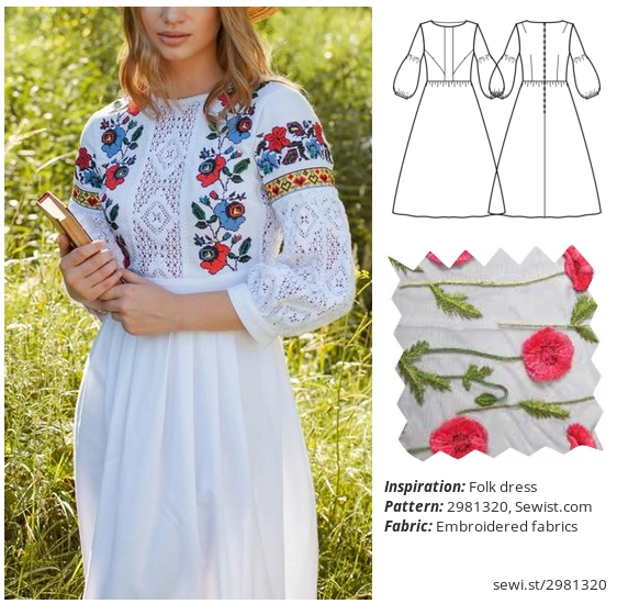 Folk dress Women Clothing Dress Sewing Pattern Sewist