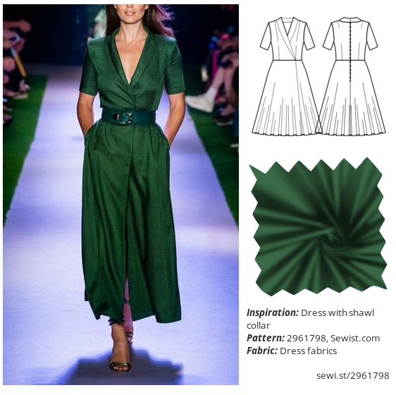 Dress with shawl collar Women Clothing Dress Sewing Pattern Sewist