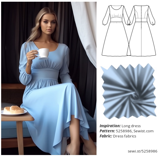 Long dress Women Clothing Dress Sewing Pattern Sewist