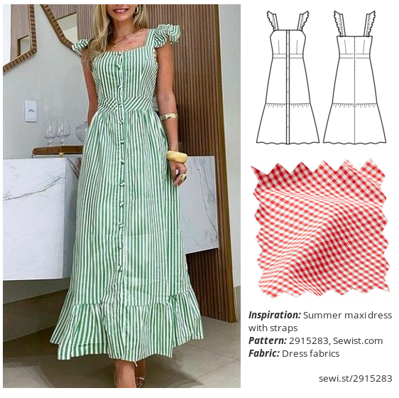 Summer maxi dress with straps Women Clothing Dress Sewing Pattern Sewist