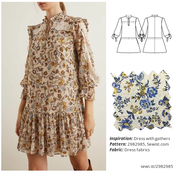 Dress with gathers Women Clothing Dress Sewing Pattern Sewist