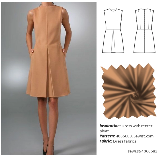 Dress with center pleat Women Clothing Dress Sewing Pattern Sewist