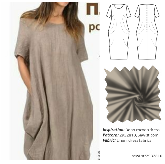 Boho cocoon dress Women Clothing Dress Sewing Pattern Sewist