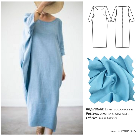 Linen cocoon dress Women Clothing Dress Sewing Pattern Sewist