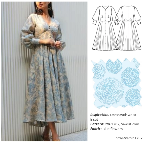 Dress with waist inset Women Clothing Dress Sewing Pattern Sewist