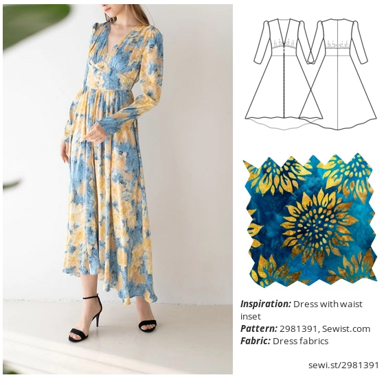 Dress with waist inset Women Clothing Dress Sewing Pattern Sewist