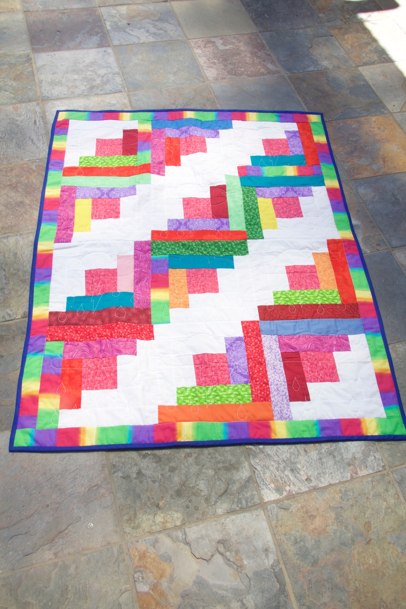 Rainbow Log Cabin - Furrows - Sewist